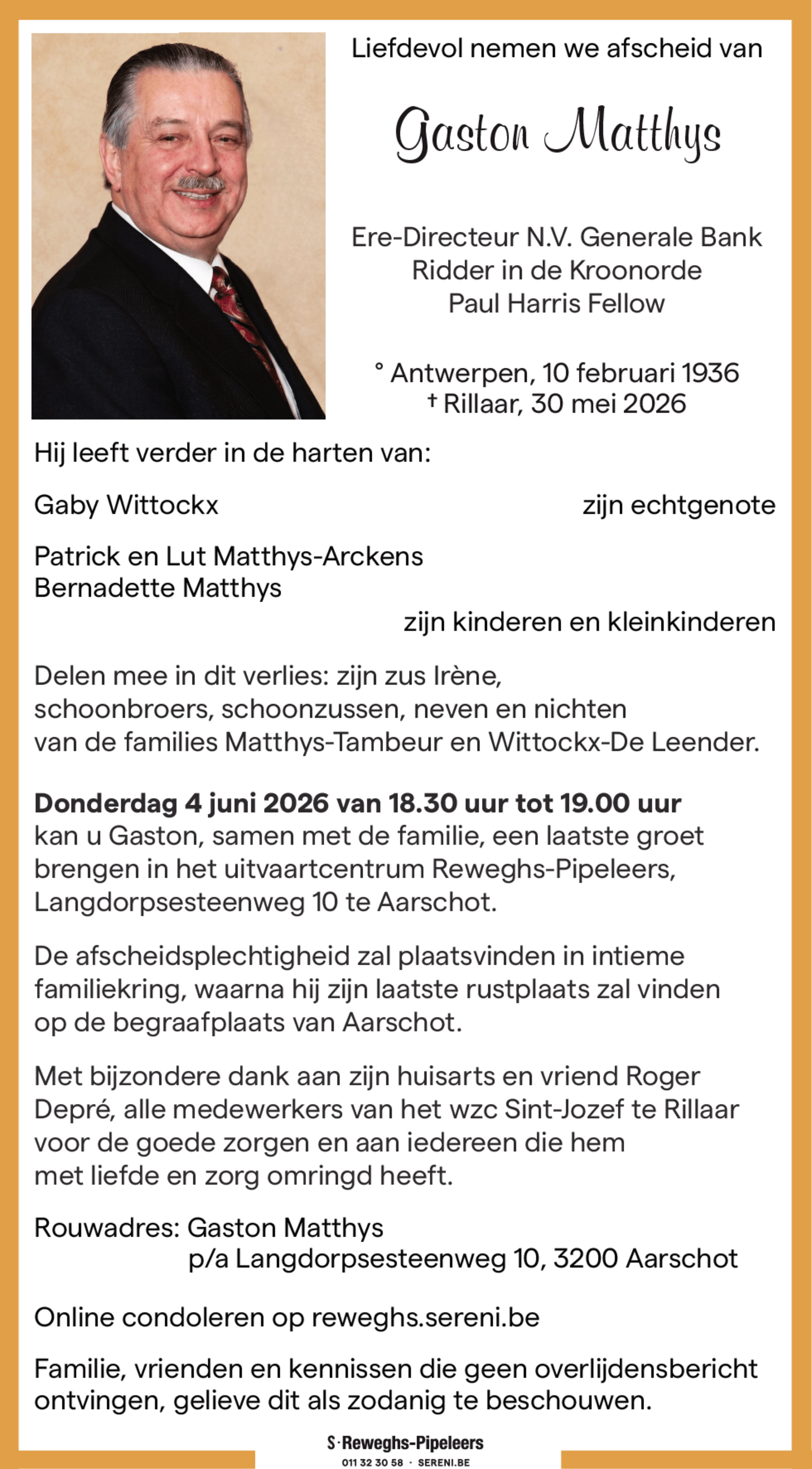 Gaston Matthys, 90 jaar | De Standaard